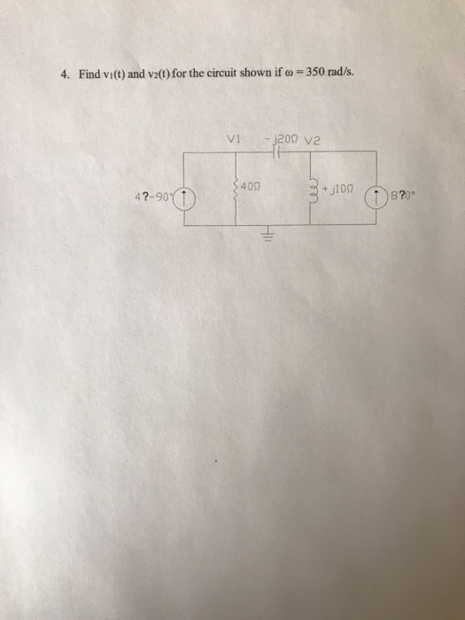 Solved 4. Find vi(t) and va(t) for the circuit shown if o = | Chegg.com