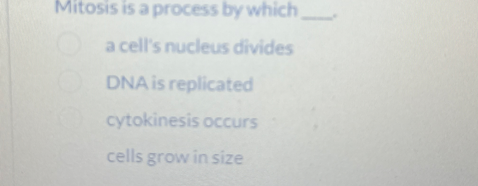 Solved Mitosis is a process by which q,a cell's nucleus | Chegg.com
