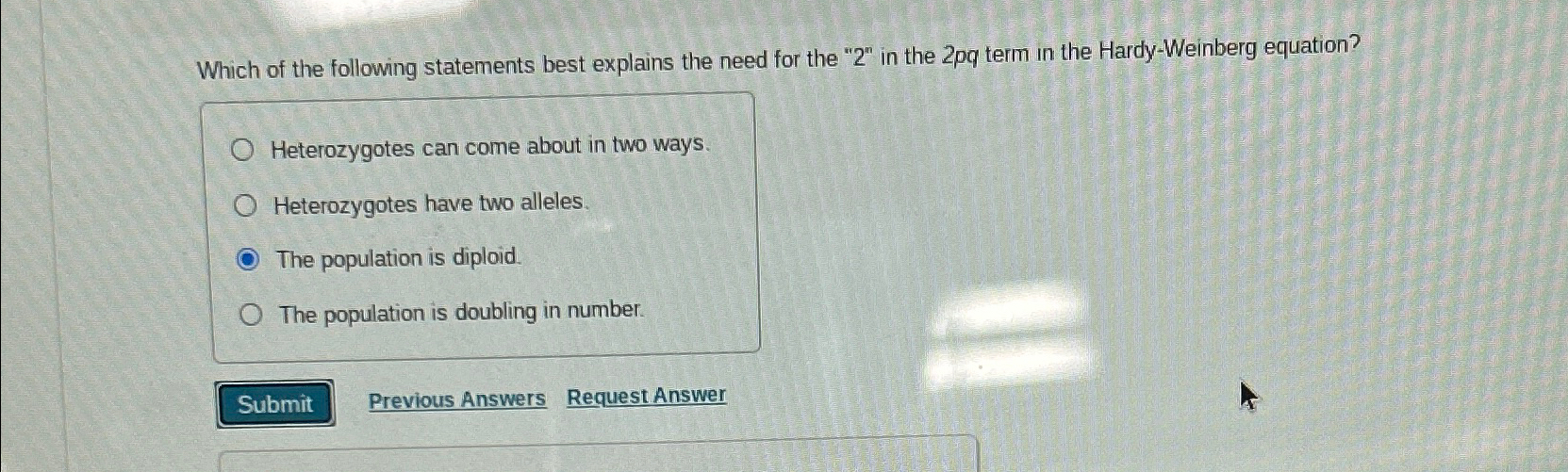 Solved Which of the following statements best explains the | Chegg.com