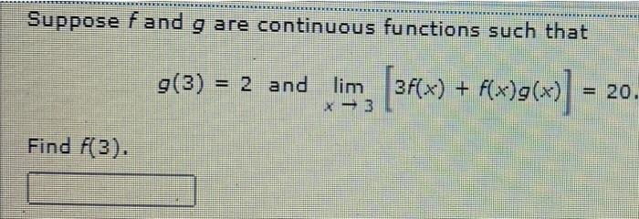 Solved TEKER Suppose fand g are continuous functions such | Chegg.com