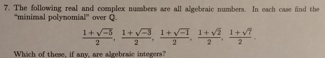Solved The following real and complex numbers are all | Chegg.com