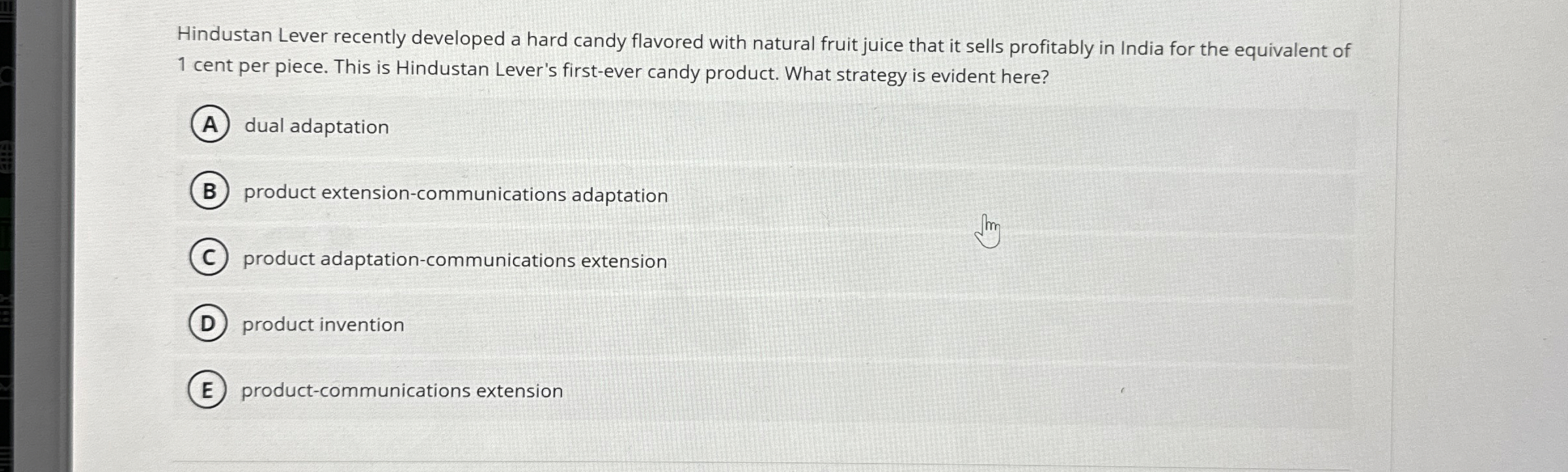 Solved Hindustan Lever recently developed a hard candy | Chegg.com
