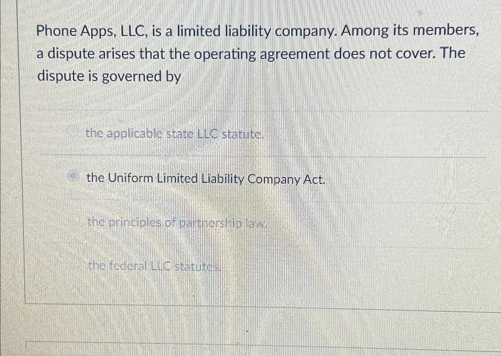 Solved Phone Apps, LLC, ﻿is a limited liability company. | Chegg.com
