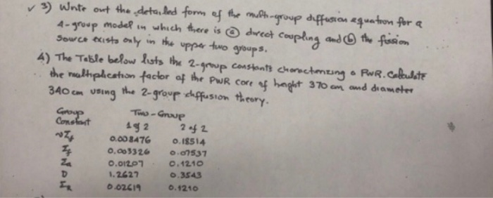 3) Write out the detailed form of the multi-group | Chegg.com