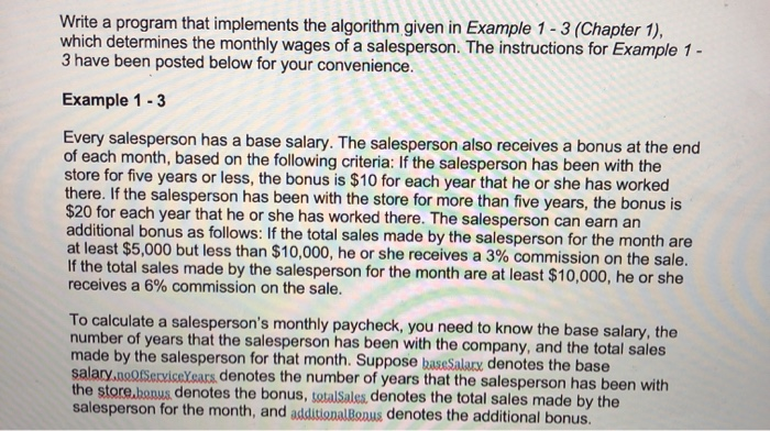 Solved Write a program that implements the algorithm given | Chegg.com