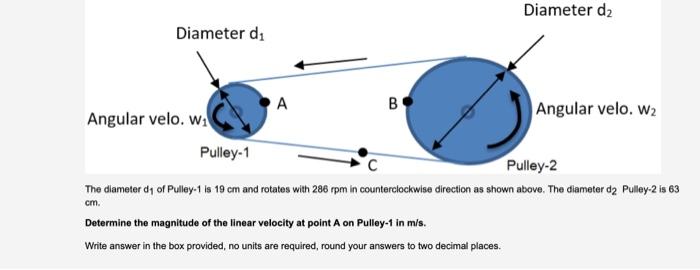 Solved Diameter d₂ A B Angular velo. W₂ Angular velo. w₁ | Chegg.com