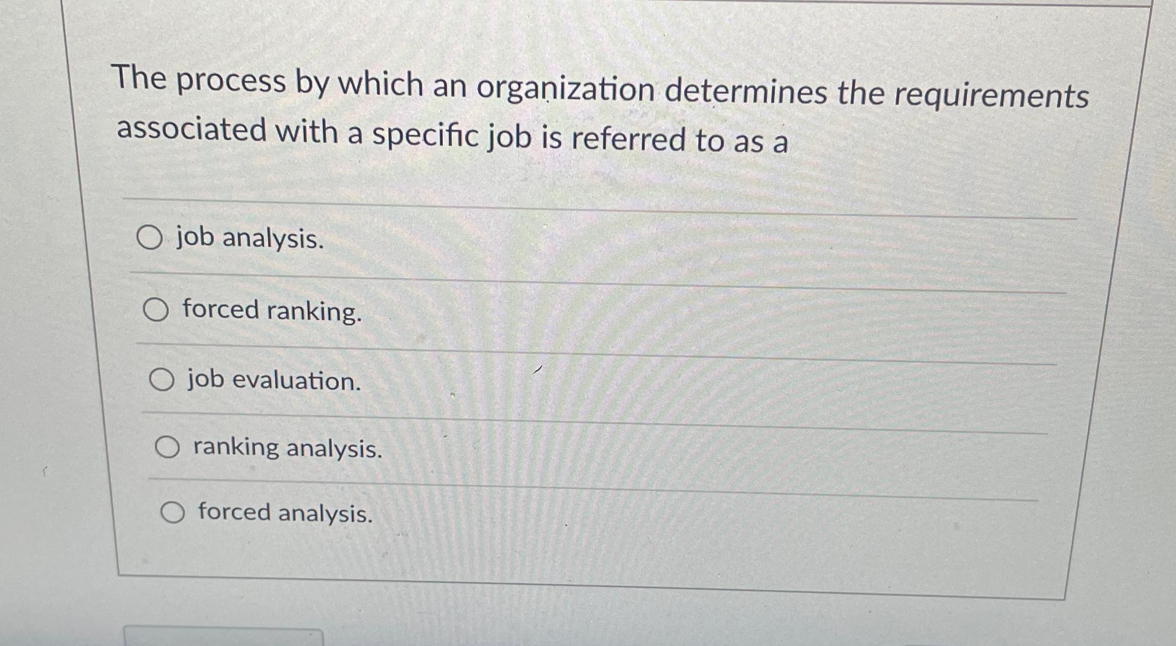 Solved The process by which an organization determines the | Chegg.com