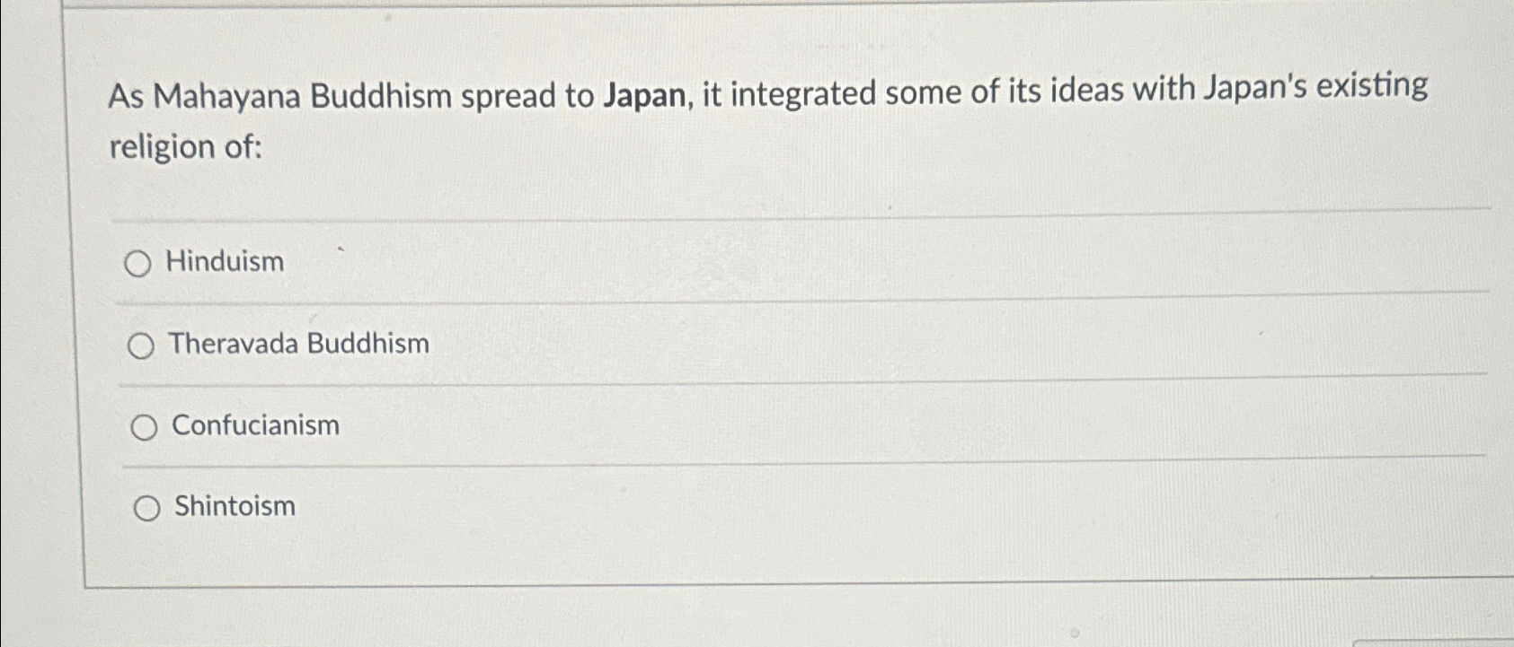 Solved As Mahayana Buddhism spread to Japan, it integrated | Chegg.com