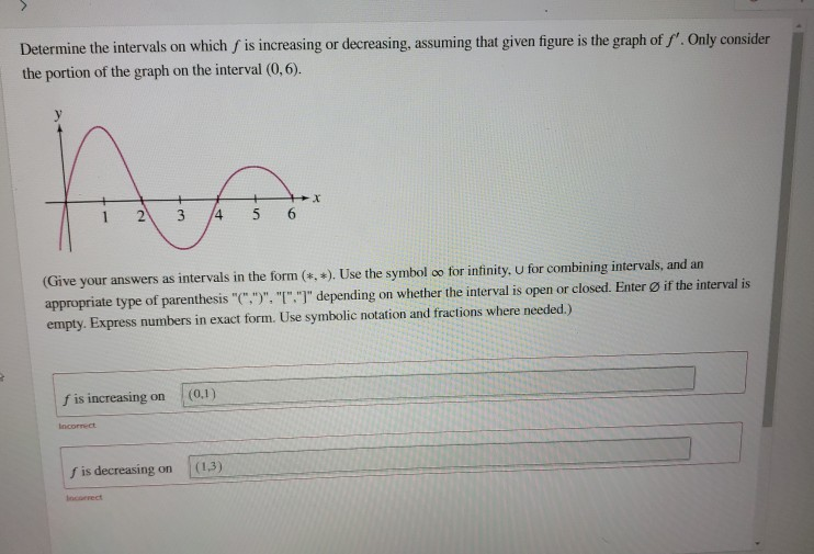 Solved Determine the intervals on which ſ is increasing or | Chegg.com