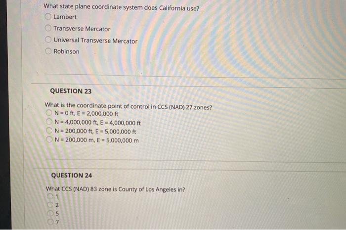 Solved What state plane coordinate system does California | Chegg.com
