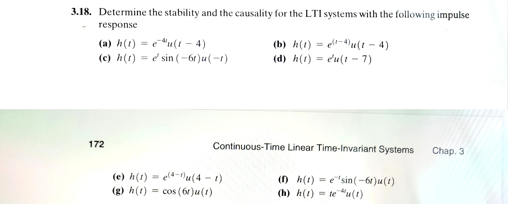 Solved 3.18. ﻿Determine the stability and the causality for | Chegg.com