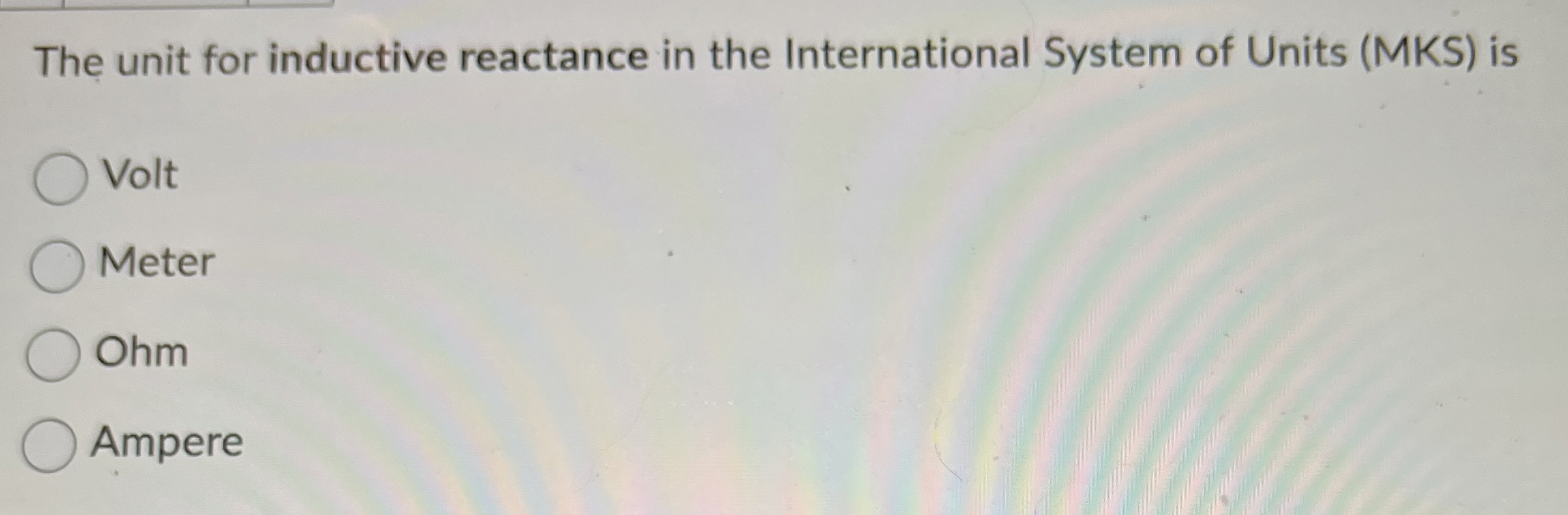 Solved The unit for inductive reactance in the International | Chegg.com