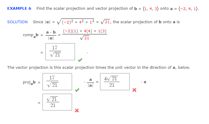 Solved EXAMPLE 6 ﻿Find the scalar projection and vector | Chegg.com