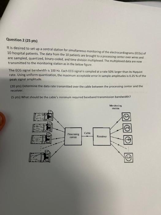 Solved Question 2 (25 pts) It is desired to set up a central | Chegg.com