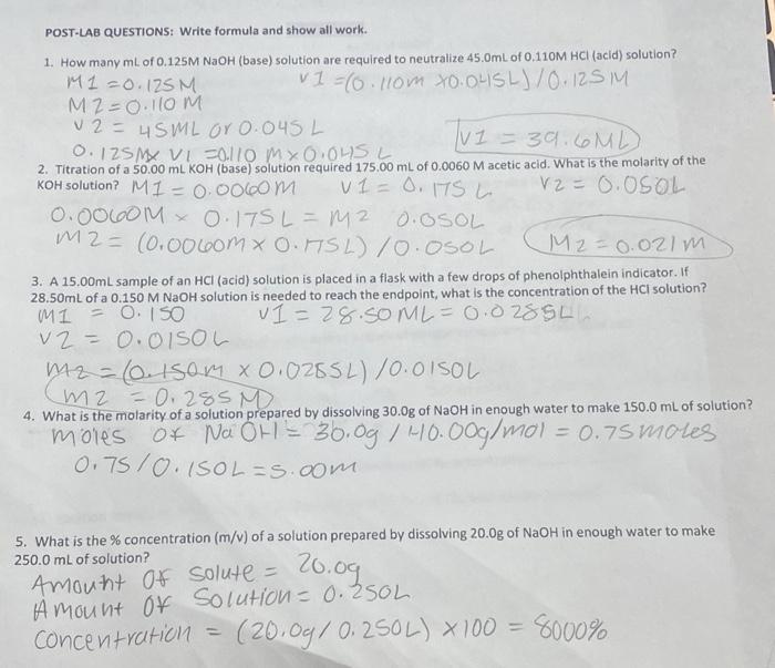 Solved AVERAGE NaOH volume (Vb) in mL | Chegg.com