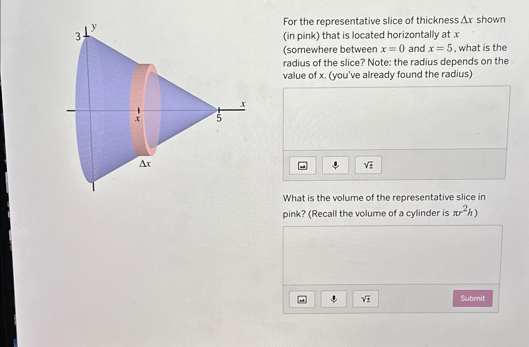 Solved For the representative slice of thickness Δx ﻿shown | Chegg.com