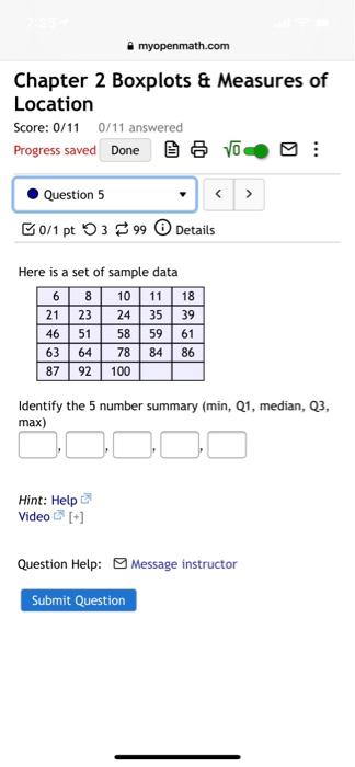 Solved Chapter 2 Boxplots And Measures Of