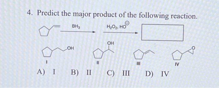 Solved Predict the major product of the following reaction. | Chegg.com