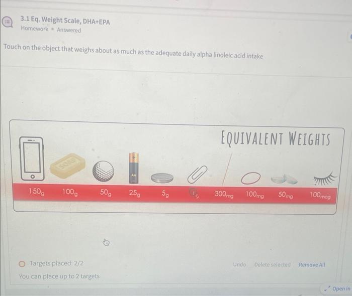 Solved Touch on the object that weighs about as much as the | Chegg.com