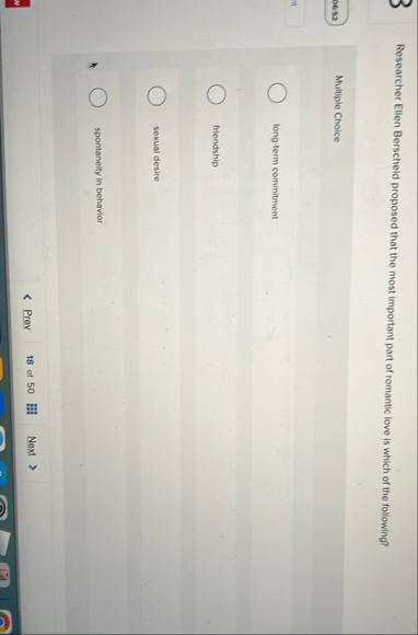 Solved Researcher Ellen Berscheid proposed that the most | Chegg.com