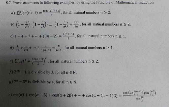 Solved 5.7. Prove statements in following examples, by using | Chegg.com