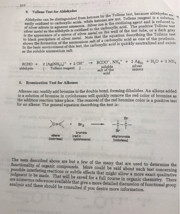 hydes are 3.10 . 5. Tollens Test for Aldehydes | Chegg.com