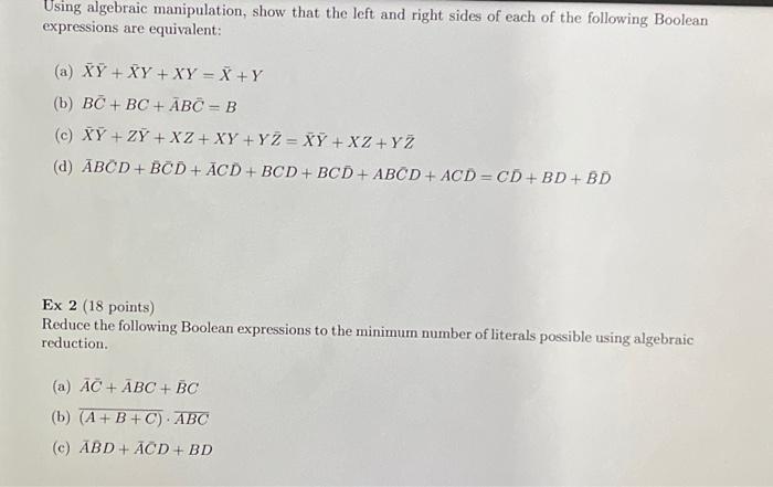 Using algebraic manipulation, show that the left and | Chegg.com