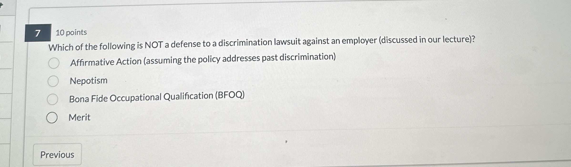 Solved 710 ﻿pointsWhich of the following is NOT a defense to | Chegg.com