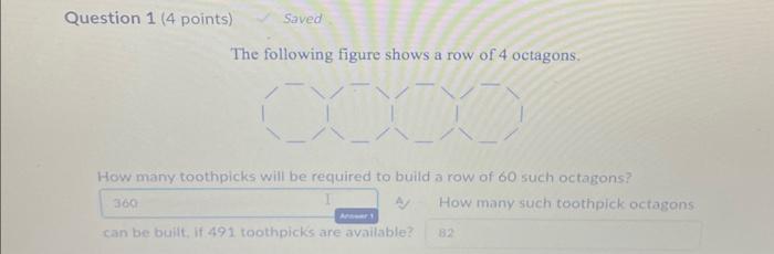 Solved The following figure shows a row of 4 octagons. How | Chegg.com