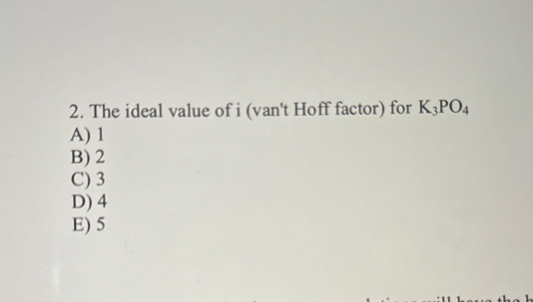 Solved The ideal value of i (van't Hoff factor) ﻿for | Chegg.com