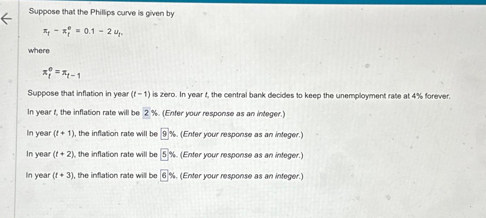 Solved Suppose that the Phillips curve is given | Chegg.com