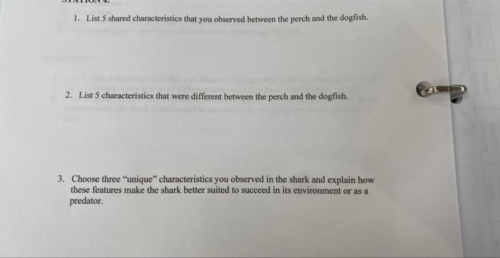 Solved 1. List 5 shared characteristics that you observed | Chegg.com