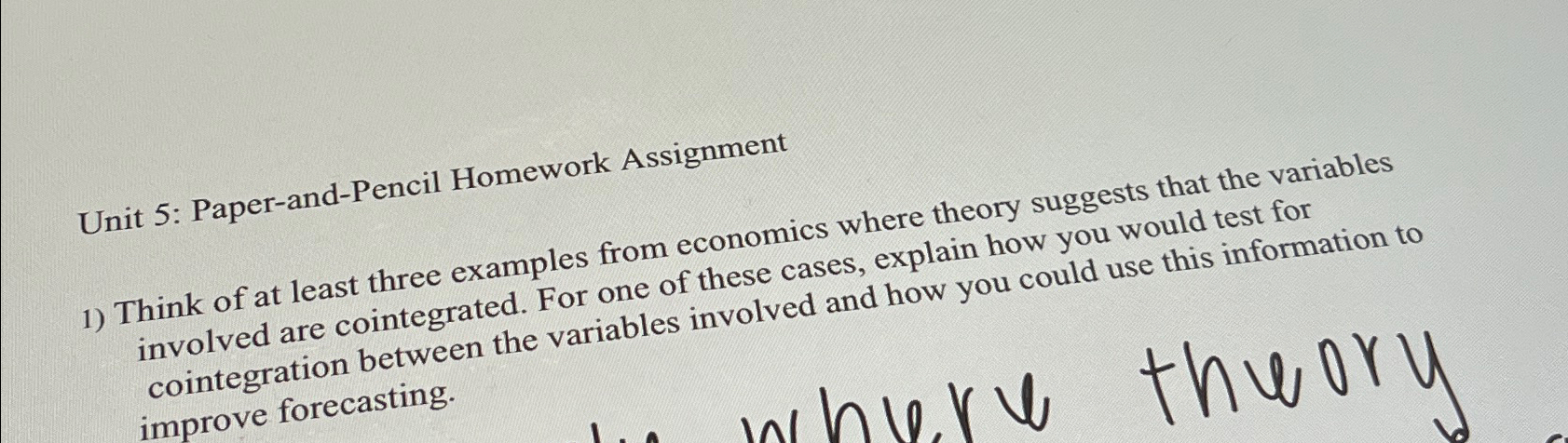 Solved Unit 5: Paper-and-Pencil Homework Assignment involved | Chegg.com