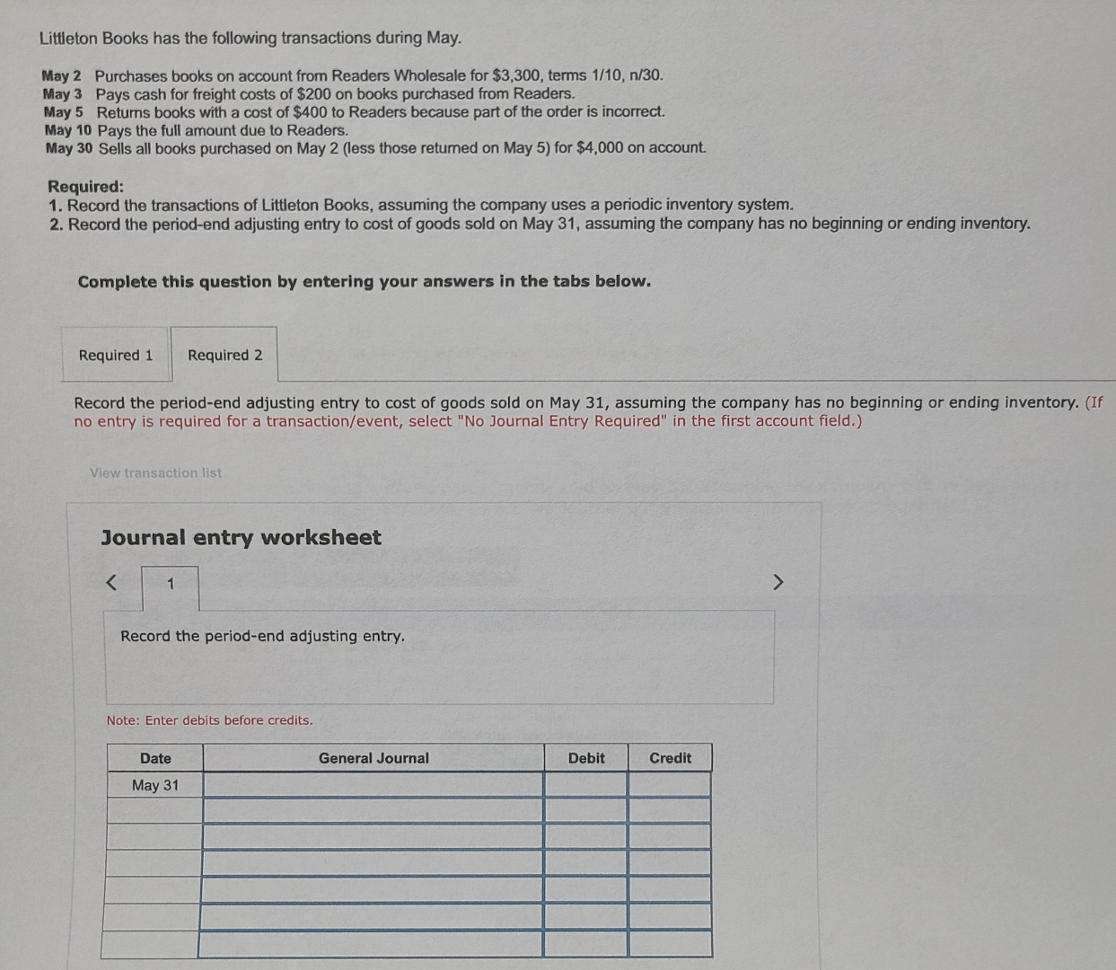 Solved Littleton Books has the following transactions during | Chegg.com