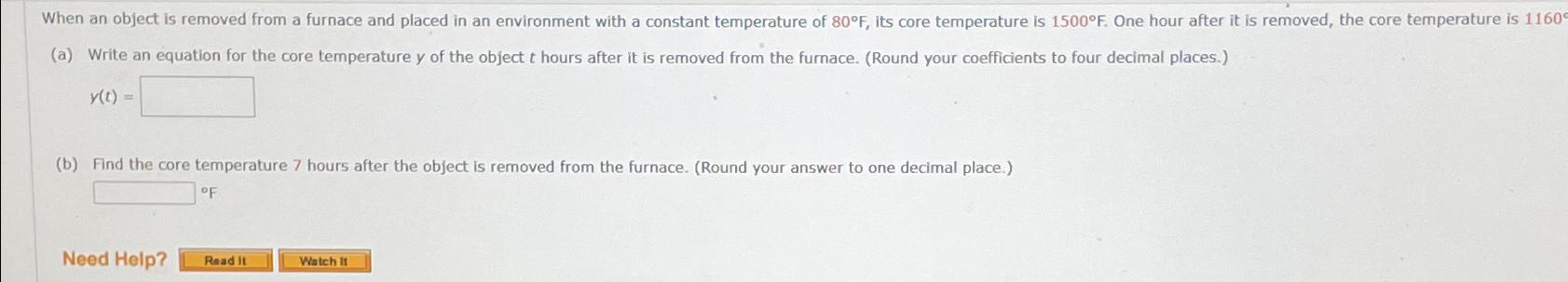 Solved When an object is removed from a furnace and placed | Chegg.com