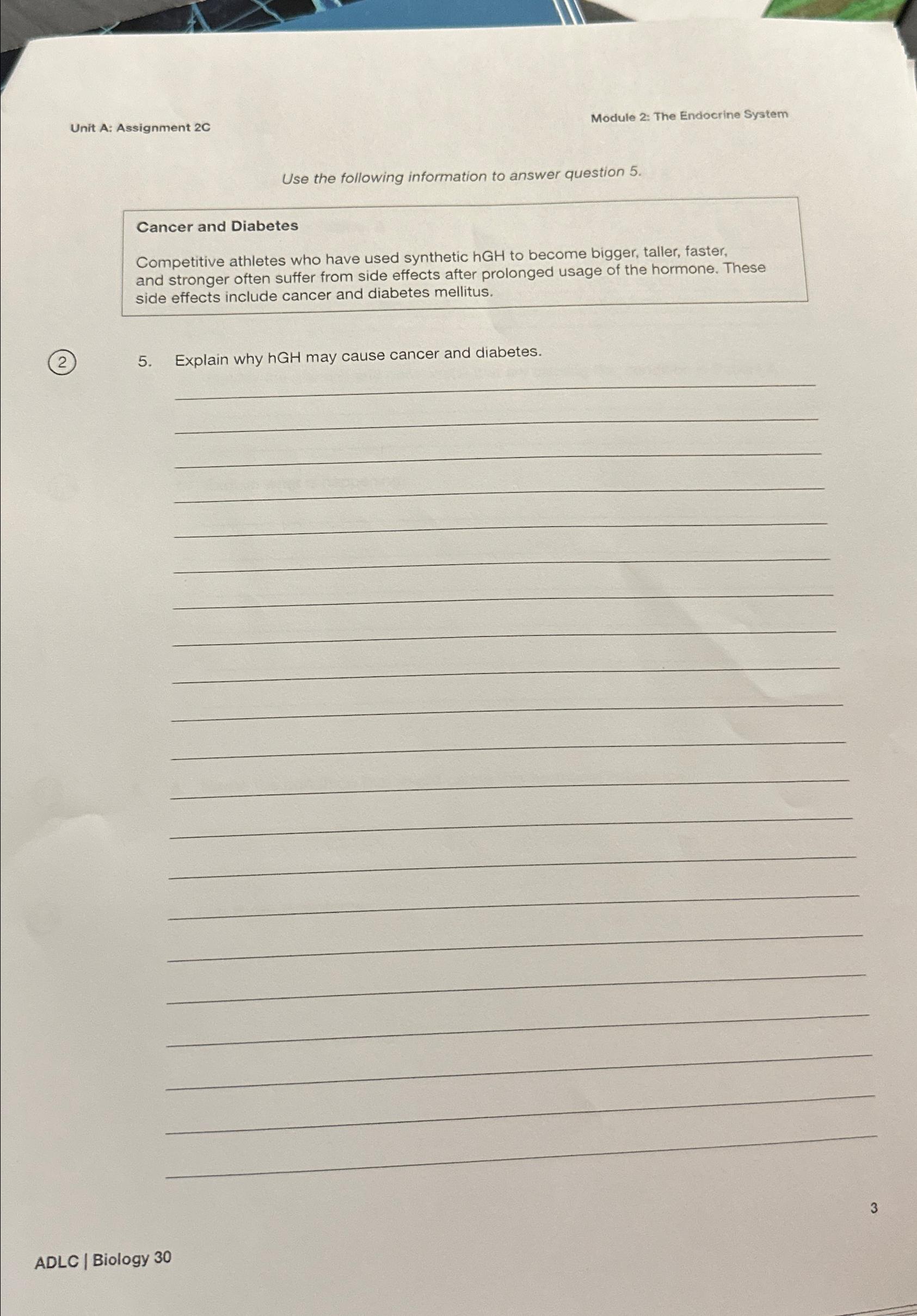 Solved Unit A Assignment 2cmodule 2 The Endocrine