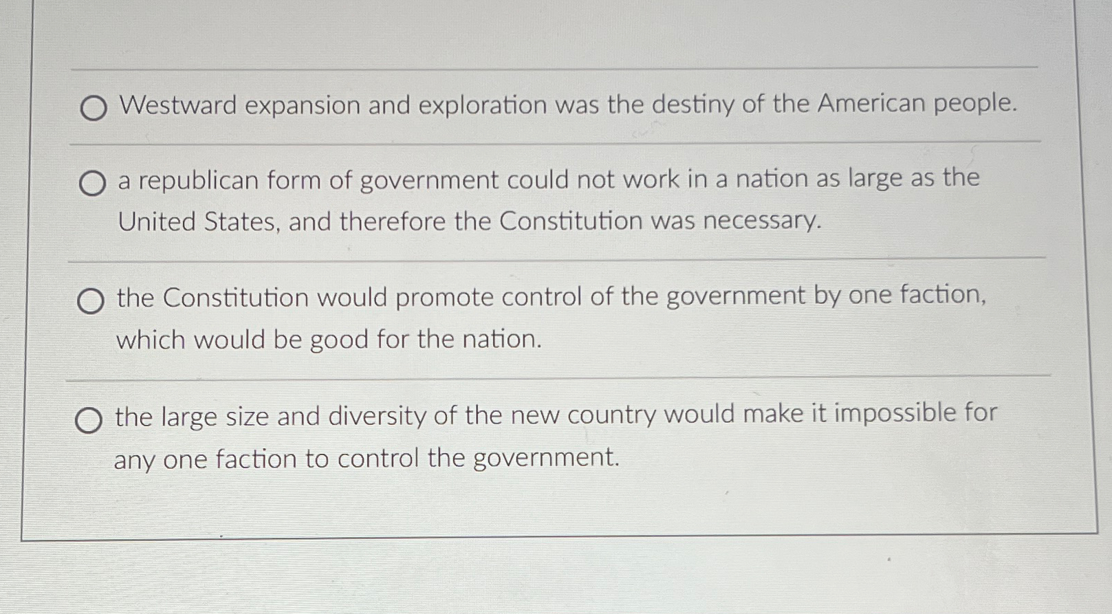 Solved Westward expansion and exploration was the destiny of | Chegg.com