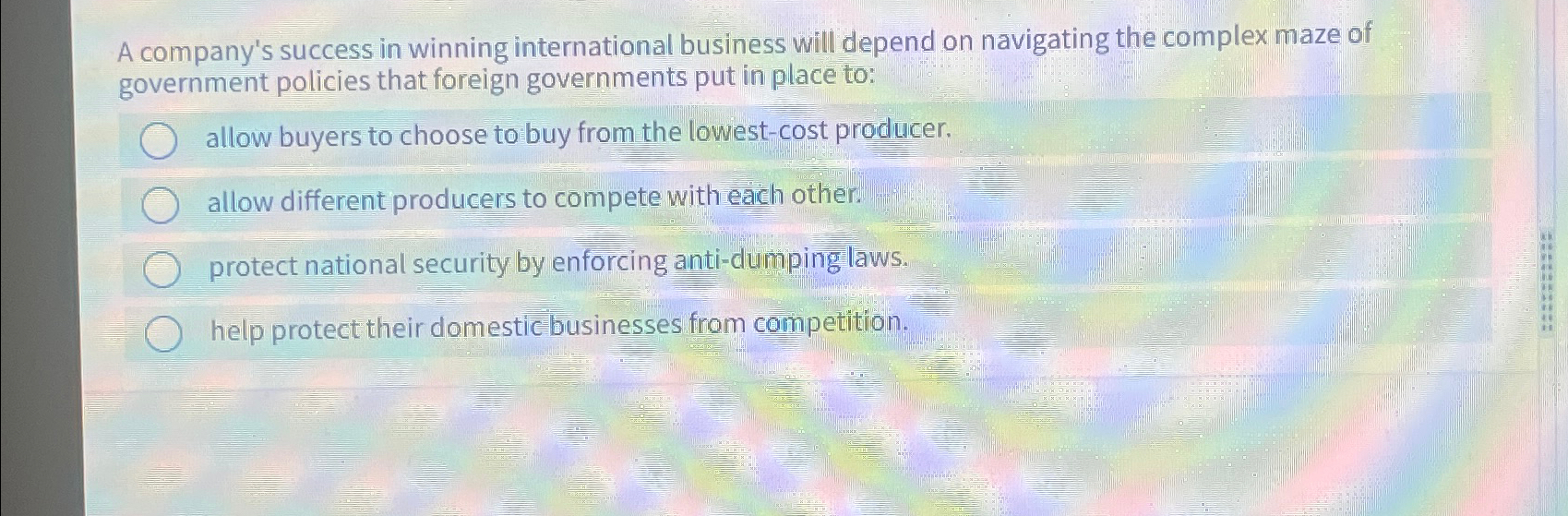 Solved A company's success in winning international business | Chegg.com