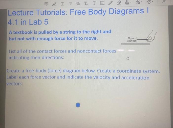 Solved Et T Ta T T L 206 Lecture Tutorials Free Body