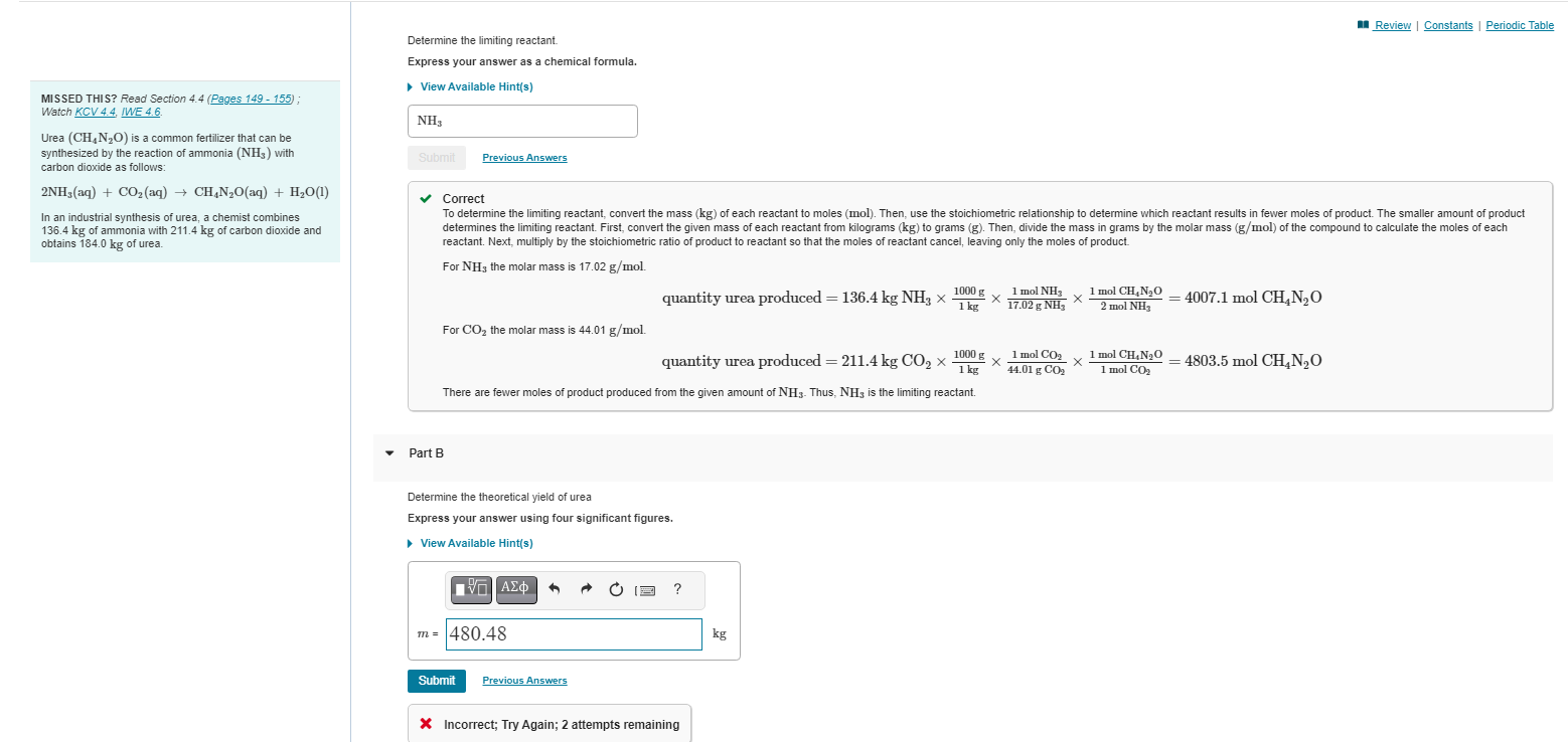 Solved Please answer Part BMISSED THIS? Read Section | Chegg.com