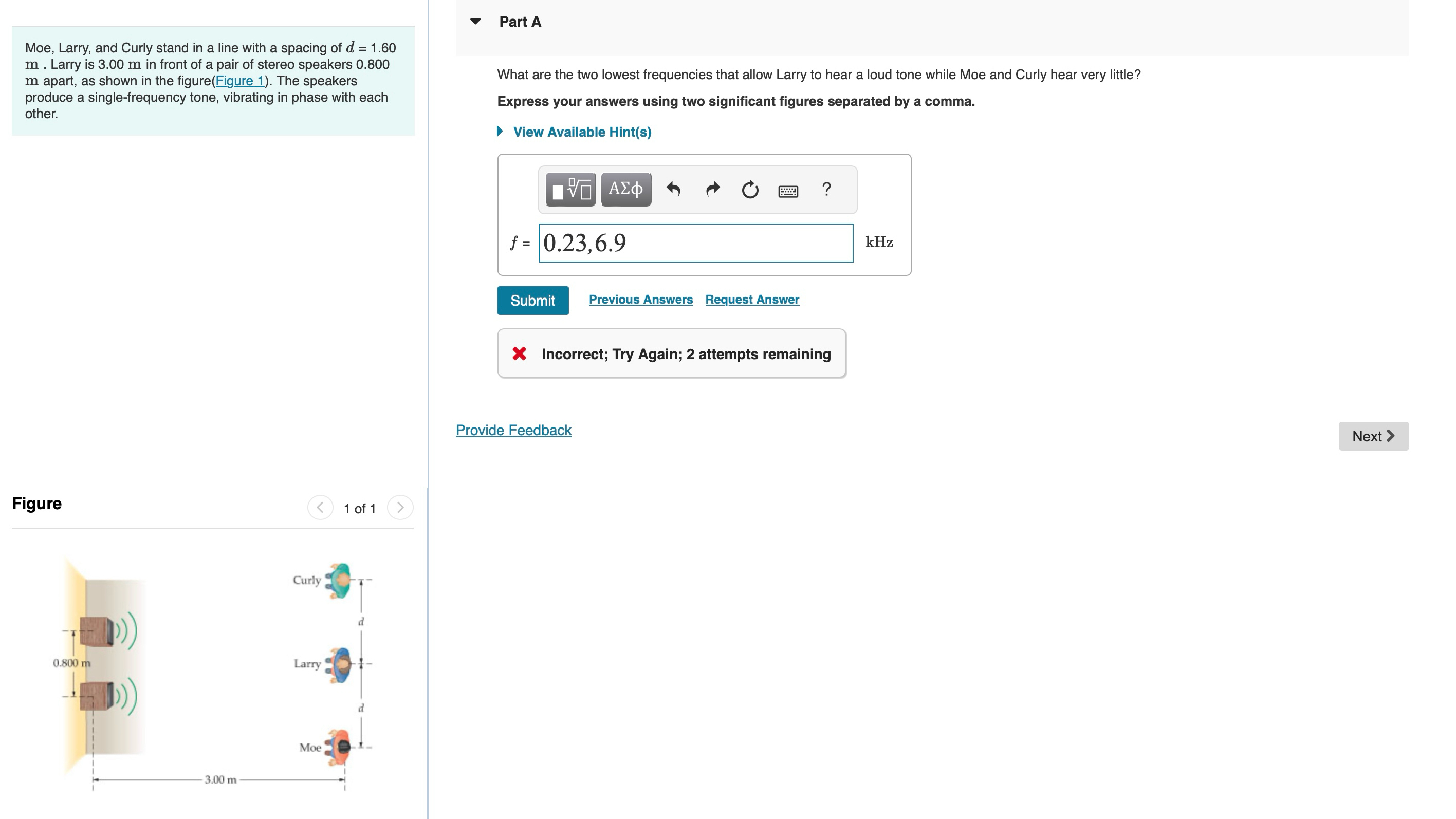 Solved Moe, Larry, and Curly stand in a line with a spacing | Chegg.com