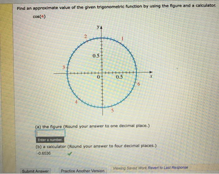 Solved Find an approximate value of the given trigonometric | Chegg.com