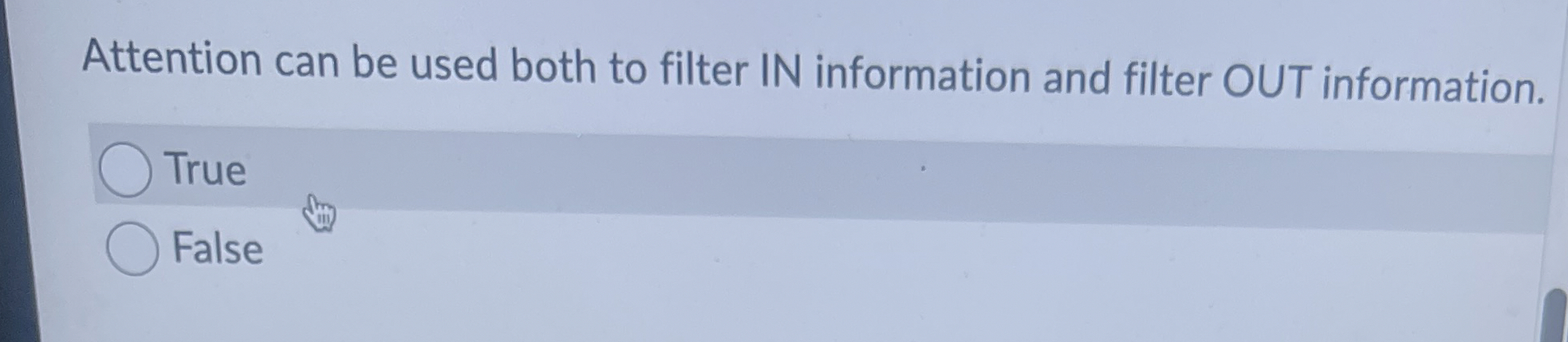 Solved Attention can be used both to filter IN ﻿information | Chegg.com