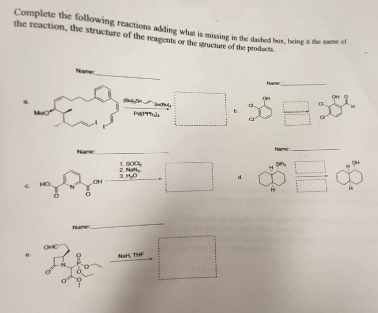 Solved Complete the following reactions adding what is | Chegg.com