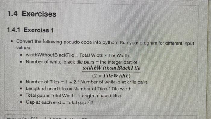 Solved 1.4 Exercises 1.4.1 Exercise 1 • Convert the | Chegg.com