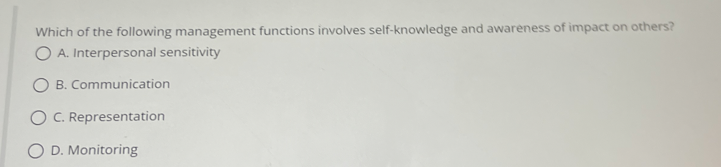 Solved Which of the following management functions involves | Chegg.com