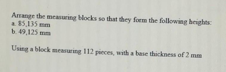 Solved Arrange the measuring blocks so that they form the | Chegg.com