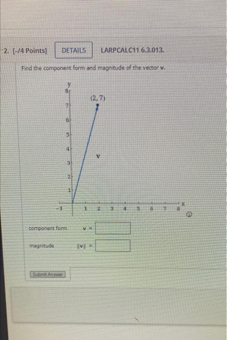 Solved Find the component form and magnitude of the vector | Chegg.com