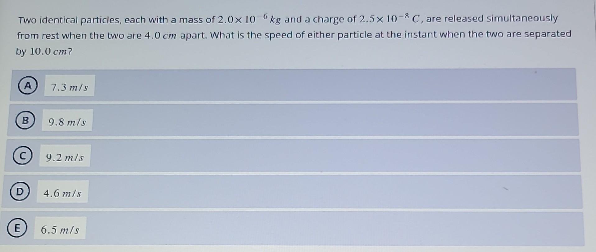 Solved Two identical particles, each with a mass of 2.0×10−6 | Chegg.com