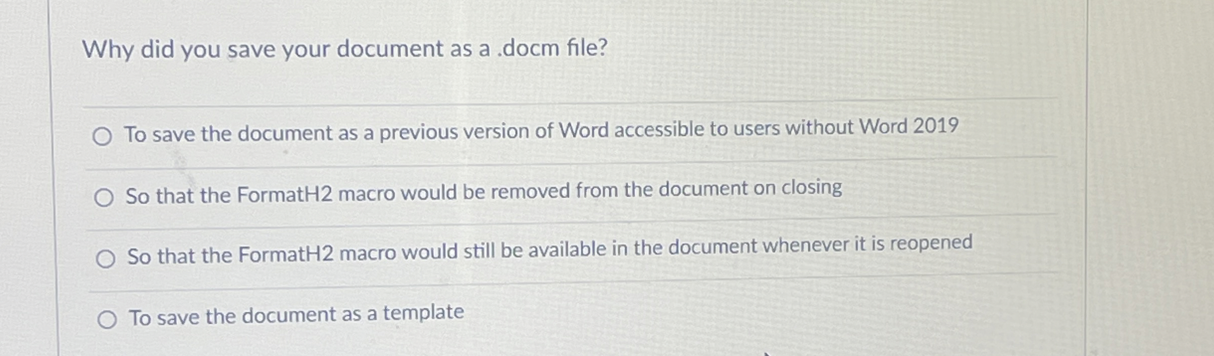 Solved Why did you save your document as a .docm file?To | Chegg.com